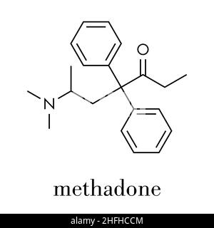 Methadone molecular structure. Methadone skeletal chemical formula ...