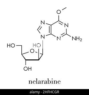 Nelarabine leukemia drug molecule. Skeletal formula Stock Vector Image ...