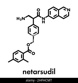 Netarsudil drug molecule. Used in treatment of ocular hypertension and ...