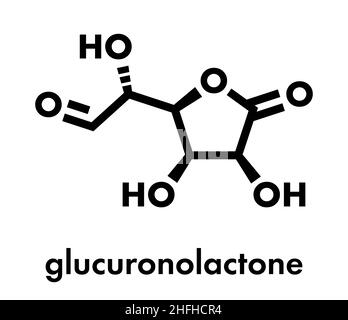 Glucuronolactone molecule. Used in food supplements and energy drinks ...