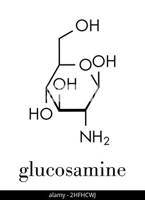 Glucosamine food supplement molecule. Skeletal formula Stock Vector ...