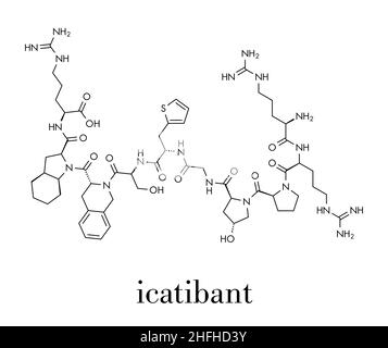 Icatibant hereditary angioedema drug molecule (orphan drug). Skeletal ...