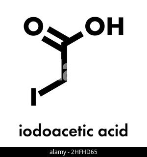 Iodoacetic acid molecule. Toxic alkylating agent. Skeletal formula ...