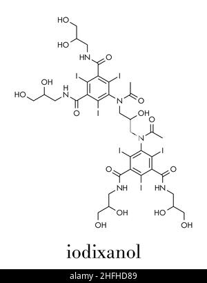 Iodixanol contrast agent molecule. Skeletal formula Stock Vector Image ...