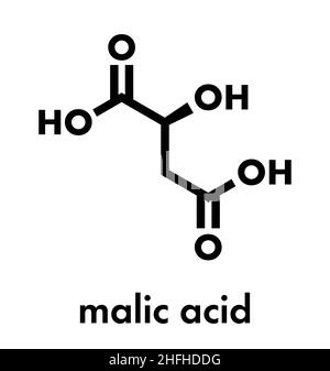 Malic acid molecular structure. Malic acid skeletal chemical formula ...