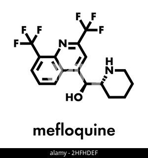 Mefloquine malaria drug molecule. Skeletal formula Stock Vector Image ...