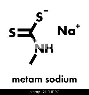 Metam sodium pesticide molecule. Skeletal formula Stock Vector Image ...