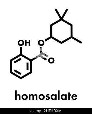 Homosalate sunscreen molecule (UV filter). Skeletal formula Stock ...