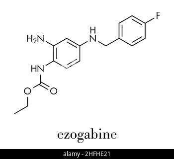 Retigabine (ezogabine) anticonvulsant drug molecule. Used in treatment ...