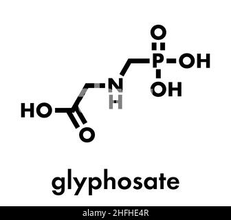 Glyphosate formula. Glyphosate herbicide molecule. Vector illustration ...