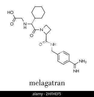 Melagatran anticoagulant drug molecule (direct thrombin inhibitor ...