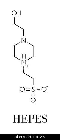 HEPES buffering agent molecule. Skeletal formula Stock Vector Image ...