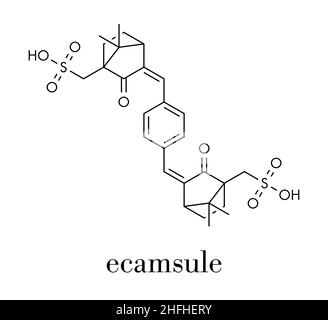 Ecamsule sunscreen molecule (UV filter). Skeletal formula Stock Vector ...
