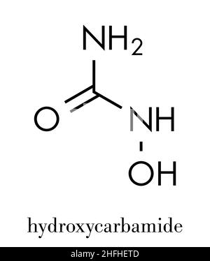 Skeletal formula of Hydroxycarbamide. Drug chemical molecule Stock ...