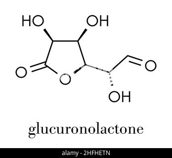 Glucuronolactone molecule. Used in food supplements and energy drinks ...