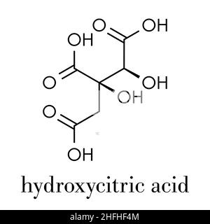 Hydroxycitric acid (HCA, hydroxycitrate) molecule. Used as weight loss ...