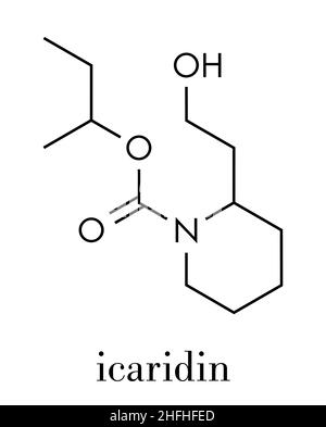 Icaridin (picaridine) insect repellent molecule. Skeletal formula Stock ...
