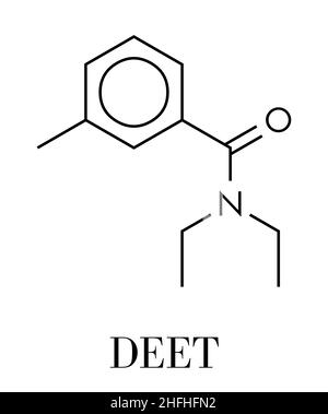 DEET (diethyltoluamide, N,N-Diethyl-meta-toluamide) insect repellent ...