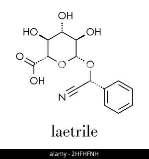 Laetrile molecule. Derivative of amygdalin. Used in quack cancer ...