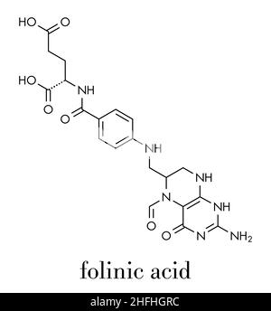 Folinic acid (leucovorin) drug molecule. Used as adjuvant during cancer ...