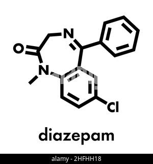Skeletal formula of Diazepam. Drug chemical molecule Stock Vector Image ...