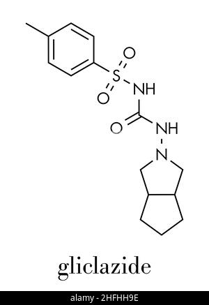 Gliclazide molecule. It is sulfonylurea compound with hypoglycemic ...