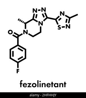 Fezolinetant drug molecule (NK3 receptor inhibitor). Skeletal formula ...