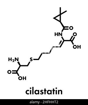 Cilastatin molecule. Dehydropeptidase inhibitor that blocks breakdown ...