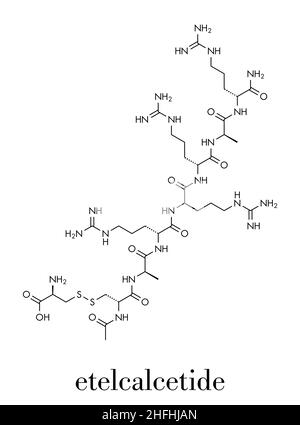 Etelcalcetide drug molecule. Skeletal formula Stock Vector Image & Art ...