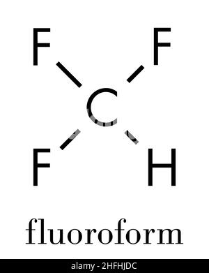 Fluoroform greenhouse gas molecule. Skeletal formula Stock Vector Image ...