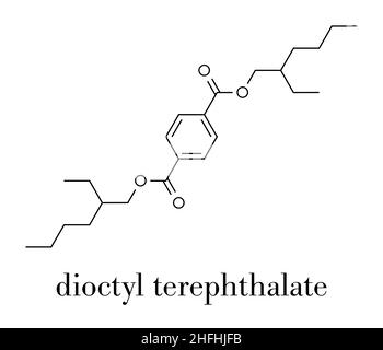 Dioctyl terephthalate (DOTP, DEHT) plasticizer molecule. Phthalate ...