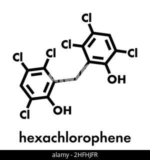 Hexachlorophene disinfectant molecule. Skeletal formula Stock Vector ...