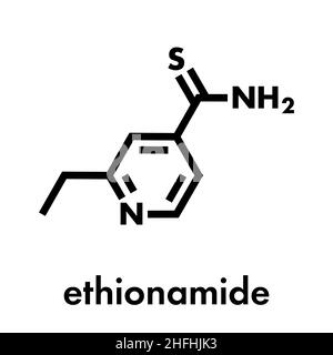 Ethionamide tuberculosis drug molecule. Skeletal formula Stock Vector ...
