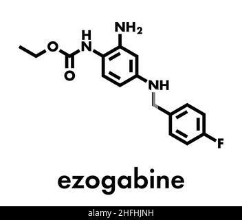 Retigabine (ezogabine) anticonvulsant drug molecule. Used in treatment ...