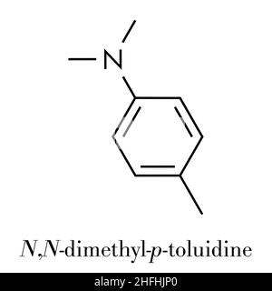 N,N-dimethyl-p-toluidine (DMPT) molecule. Commonly used as catalyst in ...