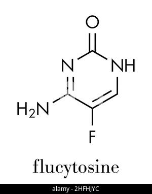 Skeletal formula of Flucytosine. Drug chemical molecule Stock Vector ...