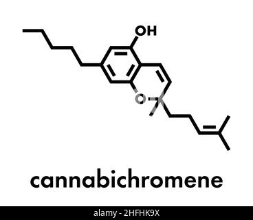 CBC molecular formula. Cannabichromene molecule structure on white ...