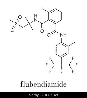 flubendiamide insecticide molecule (ryanoid class). Skeletal formula ...