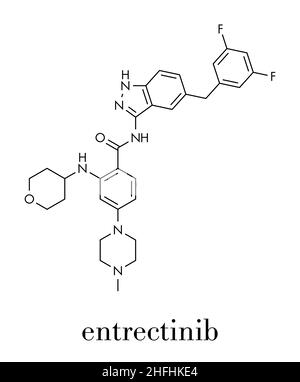 Entrectinib cancer drug molecule. Skeletal formula Stock Vector Image ...