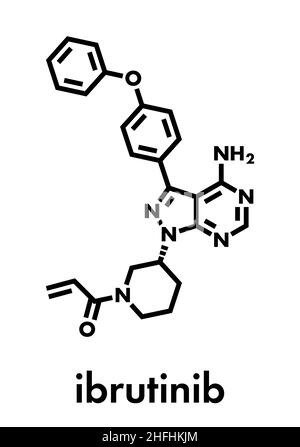 Ibrutinib cancer drug molecule. Used in treatment of mantle cell ...