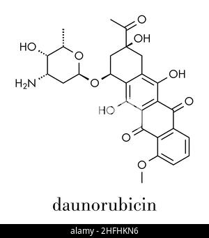 Skeletal formula of Daunorubicin. Drug chemical molecule Stock Vector ...
