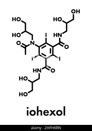 Iohexol molecule. It is contrast agent used in myelography and contrast ...