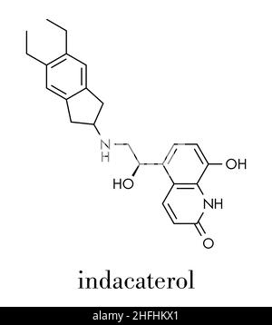 Indacaterol COPD drug molecule. Skeletal formula Stock Vector Image ...