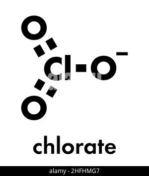 Chlorate anion, chemical structure. Skeletal formula Stock Vector Image ...