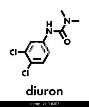 Diuron (DCMU) herbicide molecule. Skeletal formula Stock Vector Image ...