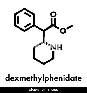 Dexmethylphenidate drug molecule. Skeletal formula Stock Vector Image ...