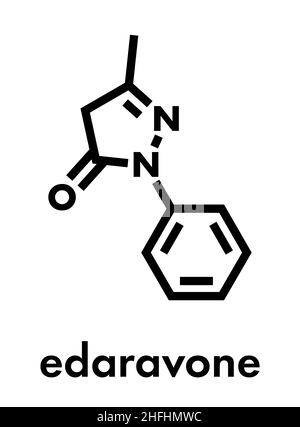 Edaravone drug molecule. Skeletal formula Stock Vector Image & Art - Alamy