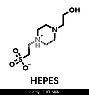 HEPES buffering agent molecule. Skeletal formula Stock Vector Image ...