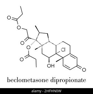 Skeletal formula of Beclometasone. Drug chemical molecule Stock Vector ...