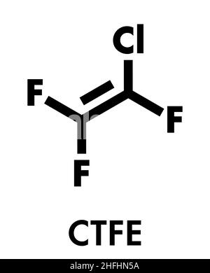Polychlorotrifluoroethylene (PCTFE) polymer, chemical structure ...